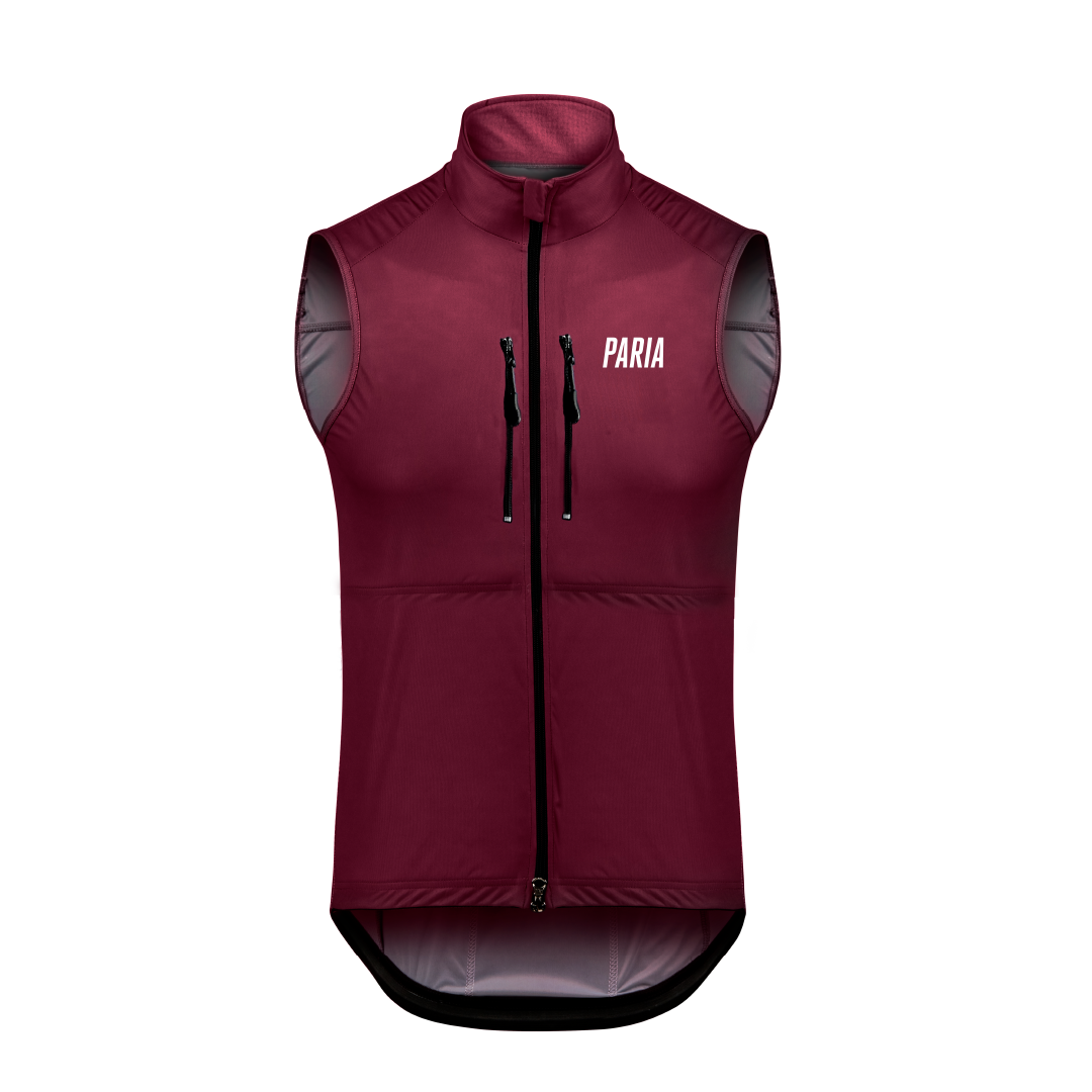 Burgundy Cycling Gilet | PARIA - PARIA.CC